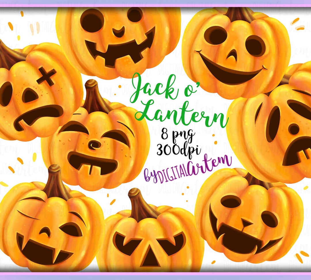 Watercolor Jack O' Lantern Clipart Halloween Download Clipart carved ...