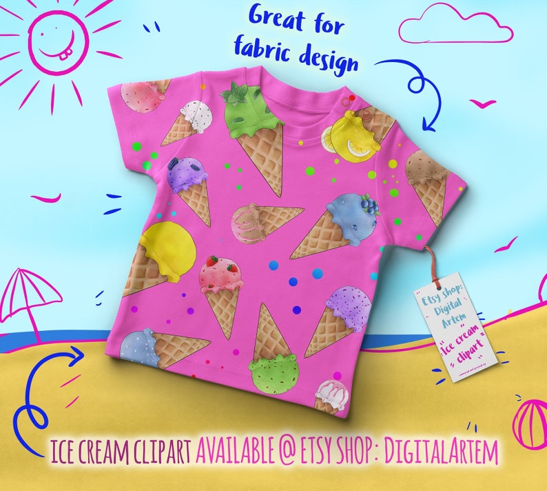 Ice Cream Clipart Set Summer Treats Clipart Ice Cream Cone - Etsy