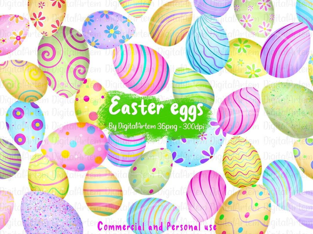 Pastel Easter Eggs Clipart - Colorful Easter Eggs Clip Art - Easter ...