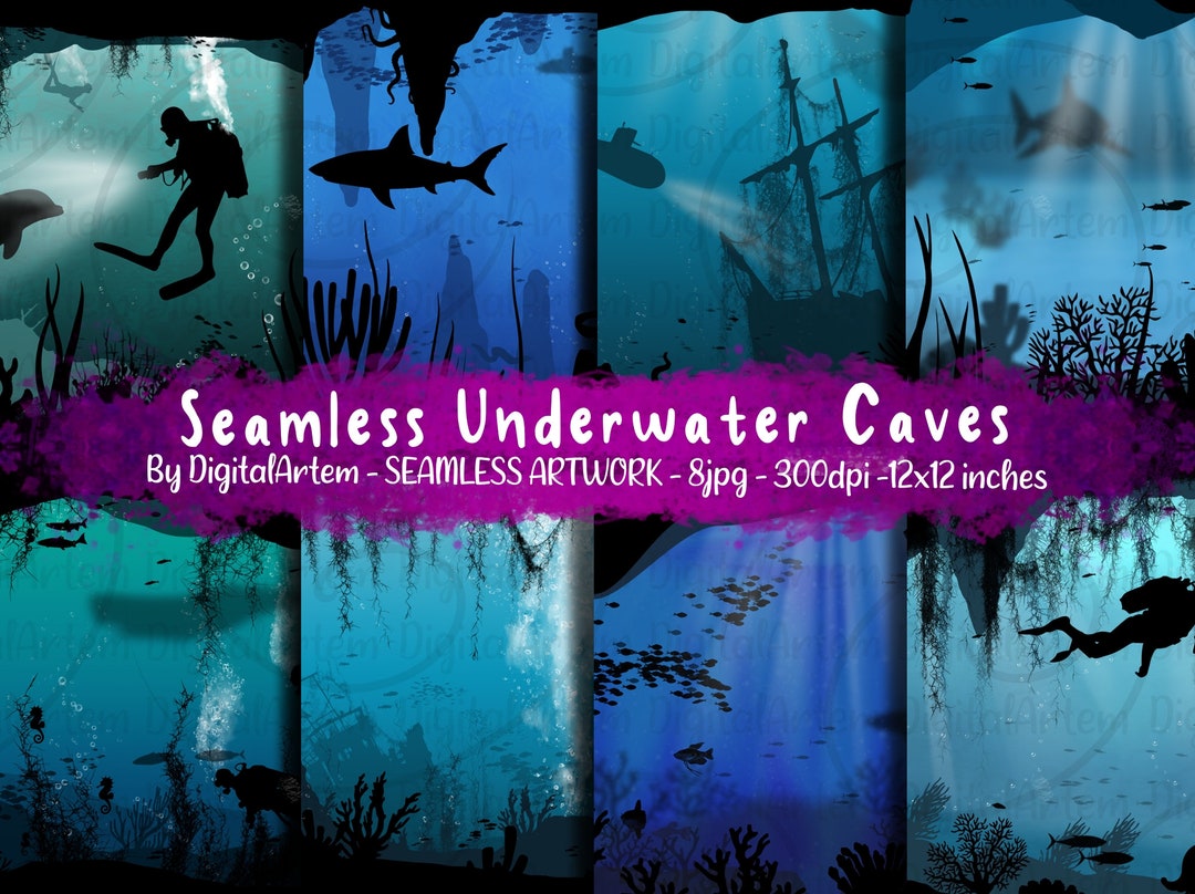 Underwater Background Scenes - Underwater Digital Papers - Ocean ...