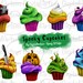 Spooky Halloween Cupcakes Clipart - Halloween Deserts Clipart - Jack O ...