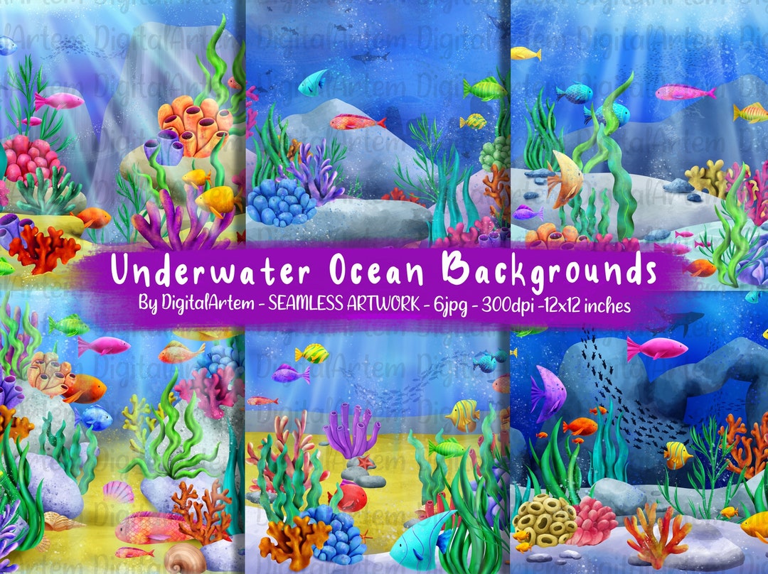 Underwater Ocean Backgrounds - Underwater Digital Papers - Underwater ...
