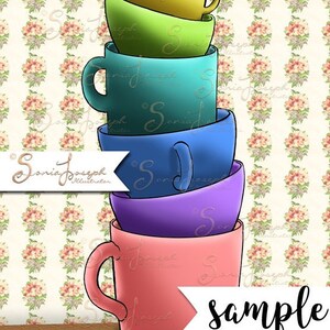 Stack of Cups Coffee Cups Clipart Kitchen Clip Art Tea Cup Clipart ...