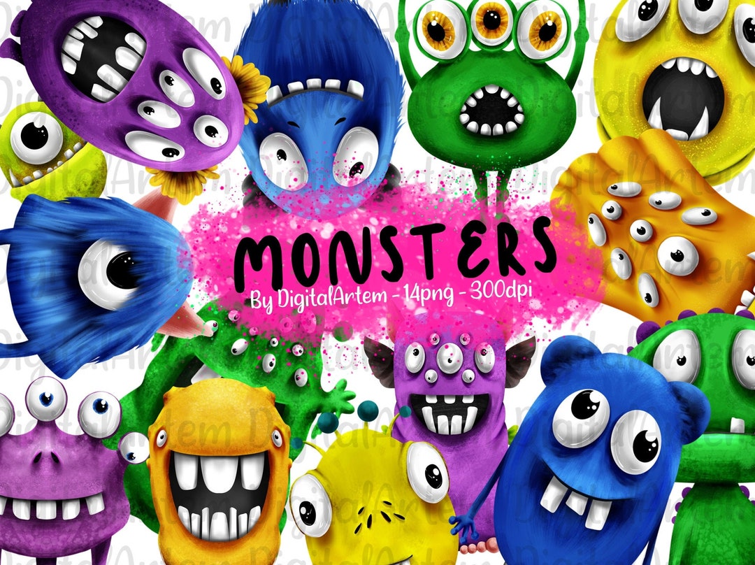 Monsters Clipart Bundle Set - Halloween Cute Monsters - Halloween ...