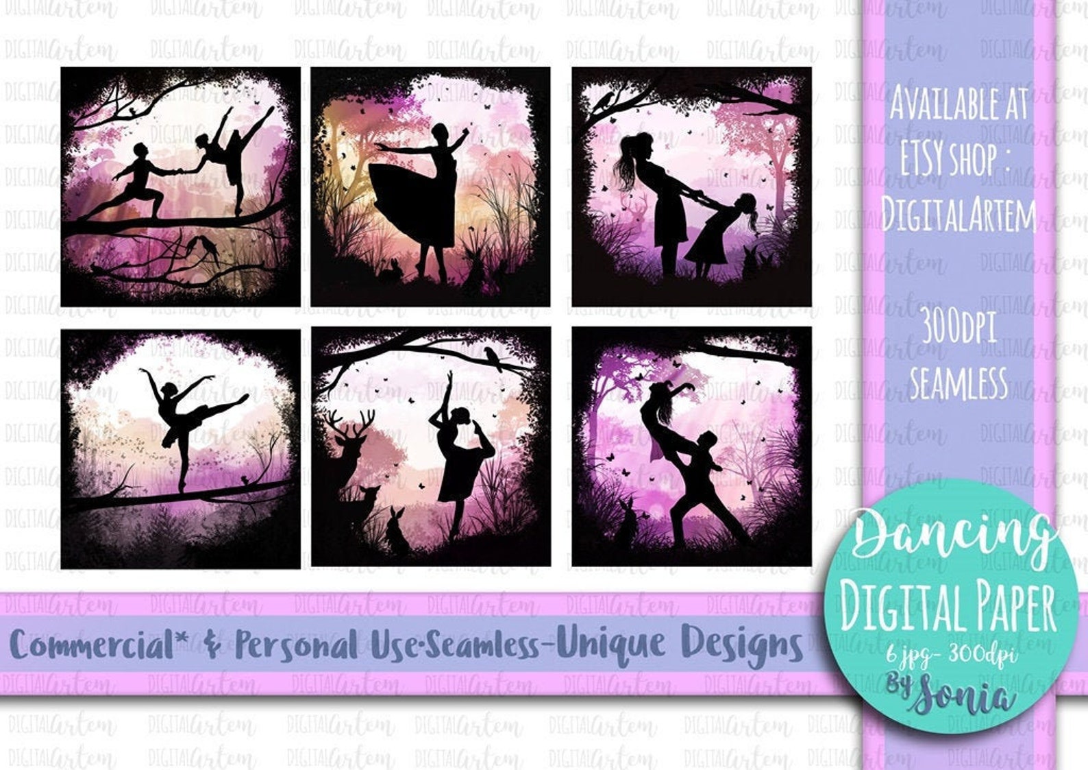 Valentine Background Romantic Dancing Scenes DIGITAL PAPER - Etsy