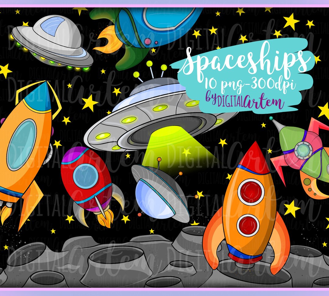 Spaceship Clipart Space Clipart Solar System Earth NASA Rocket UFO ...