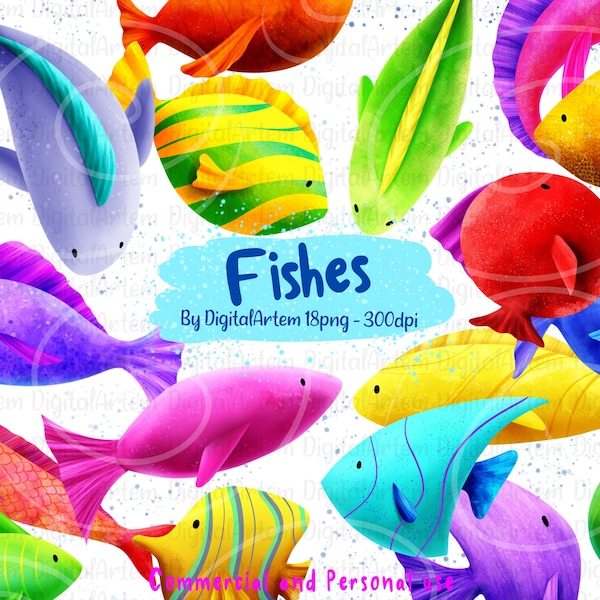 Fish Clipart - Etsy