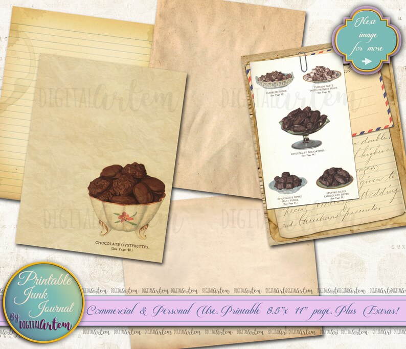 Printable Junk Journal Kit Chocolate Junk Journal Printable | Etsy