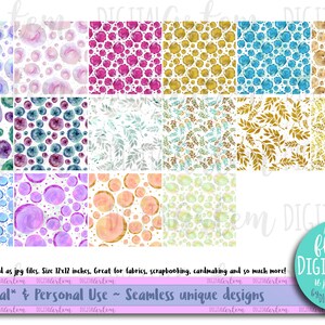 Seamless Paint Brush Digital Paper - Flower - Acrylic Brush Strokes ...