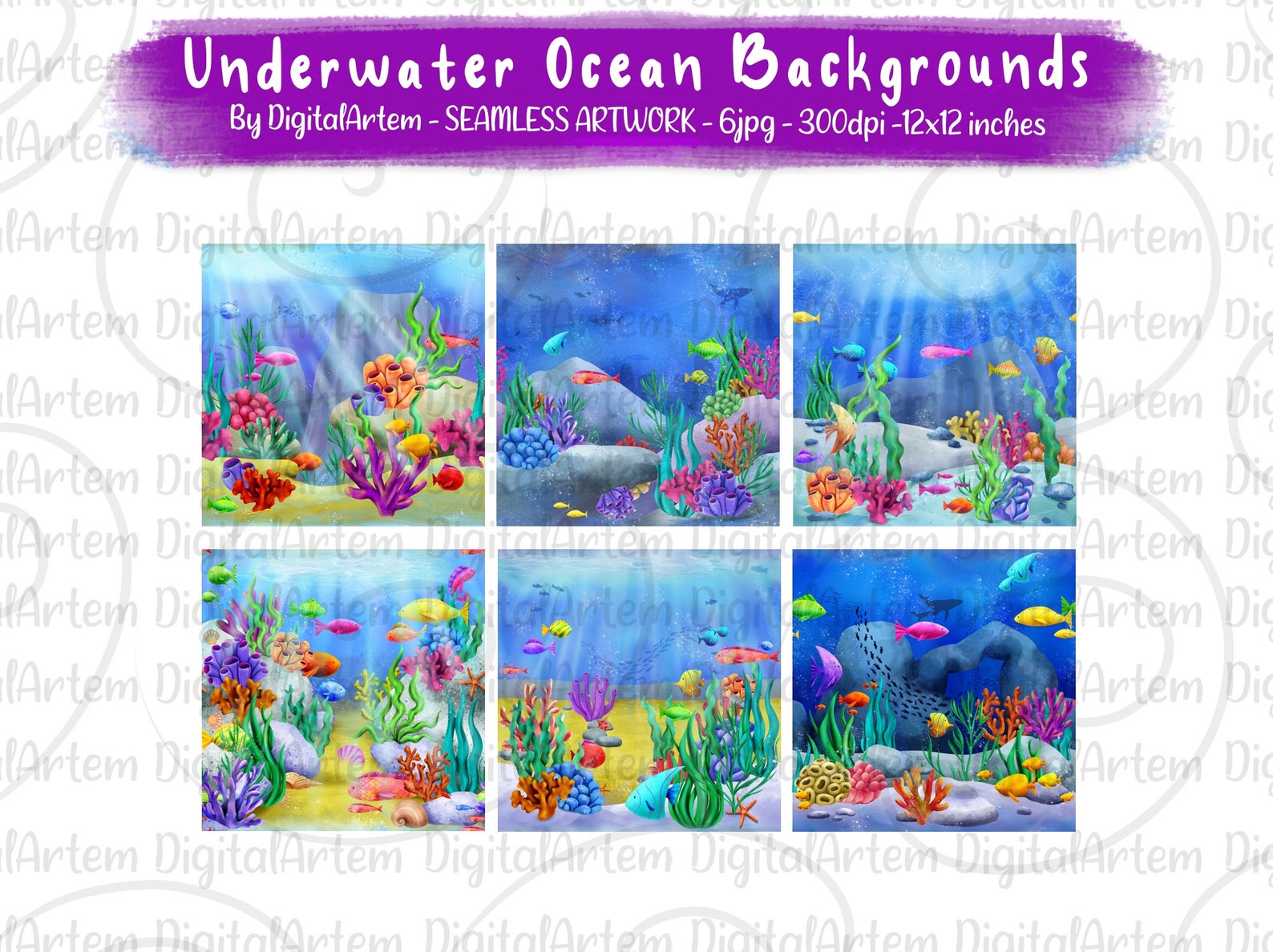 Underwater Ocean Backgrounds Underwater Digital Papers - Etsy