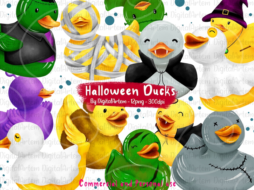 Halloween Rubber Ducks Clipart - Spooky Ducks Clipart- Halloween ...