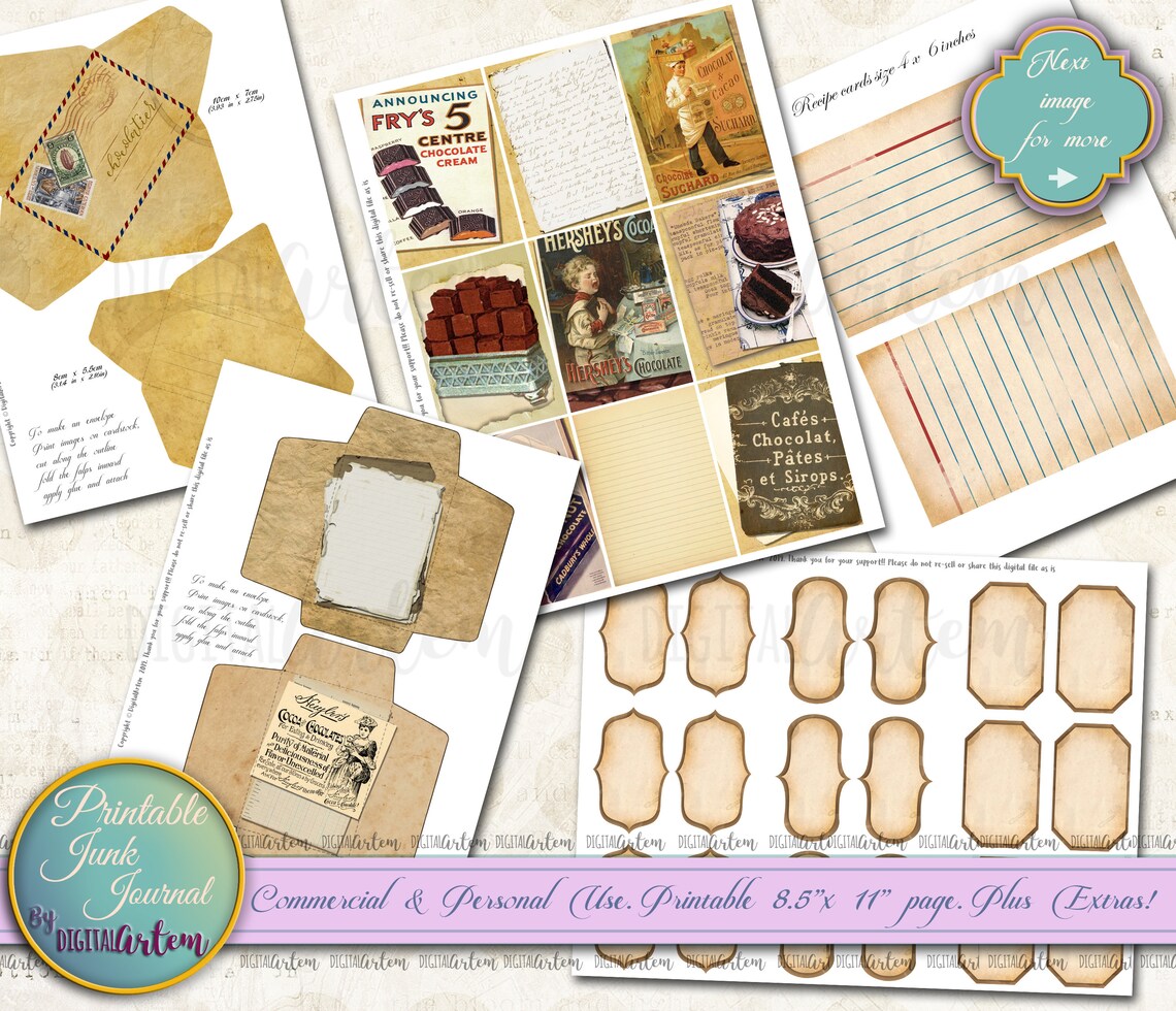 Printable Junk Journal Kit Chocolate Junk Journal Printable | Etsy