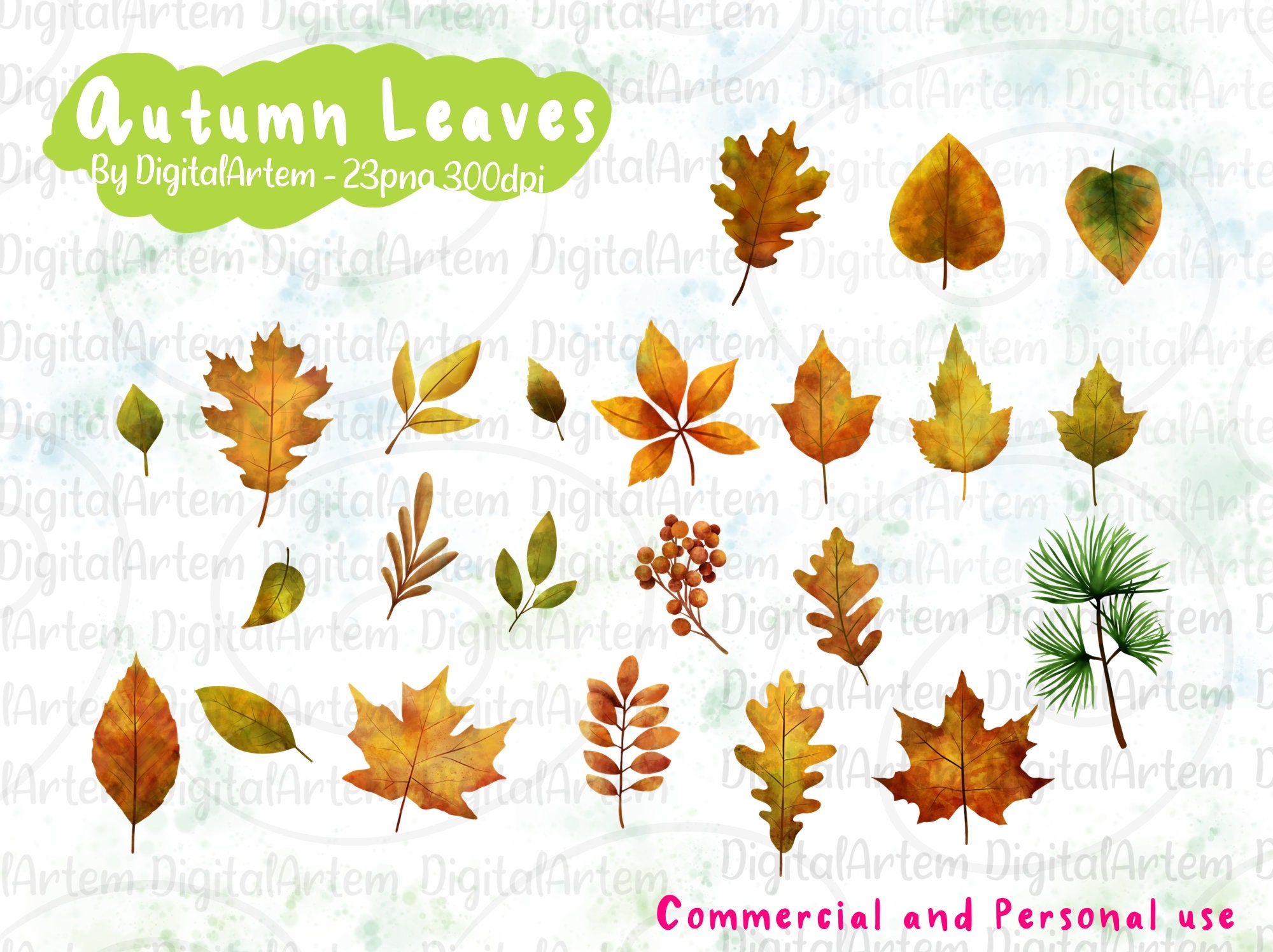 Fall Leaves Clipart Autumn Leaves Clipart Orange Leaf - Etsy