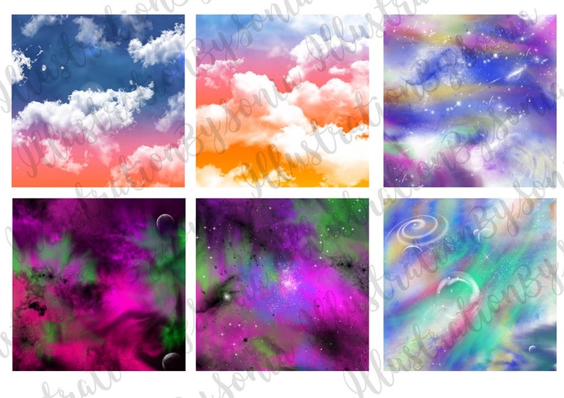 Digital Paper fantasy Sky Patterned Paper Night Sky stars - Etsy