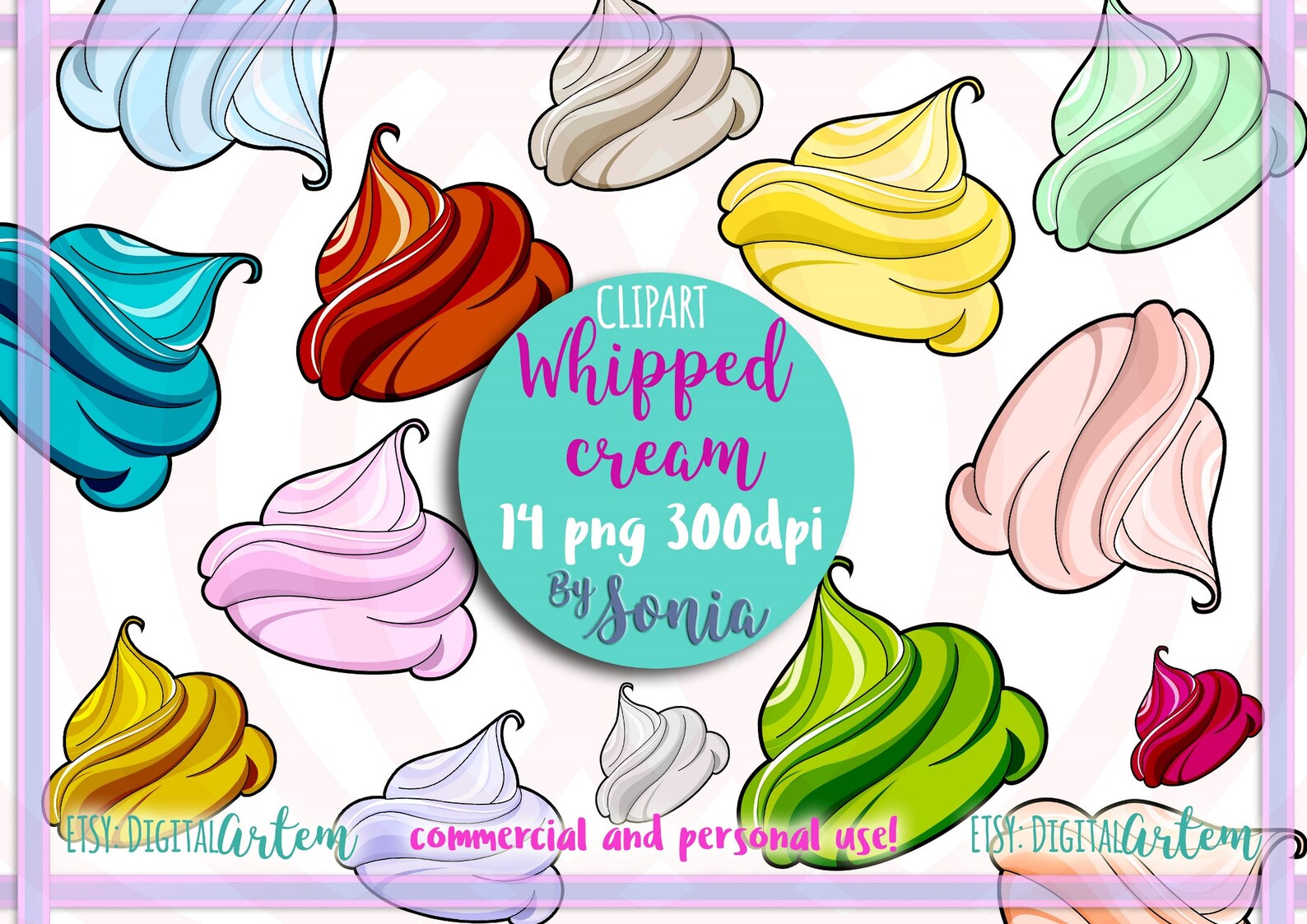Whipped Cream CLIPART Coffee Cream Dollop Clipart cupcake - Etsy