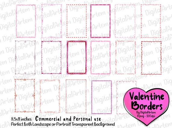 Valentines Page Border Landscape
