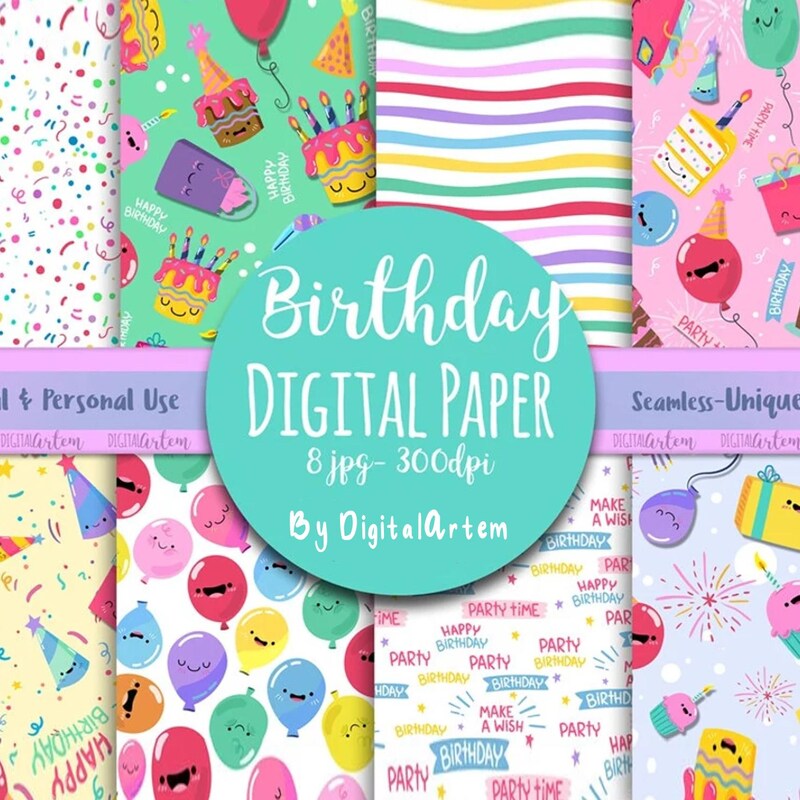 Kids Digital Paper - Etsy