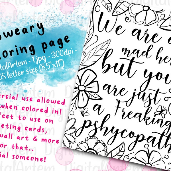 Swear Coloring Book - Etsy