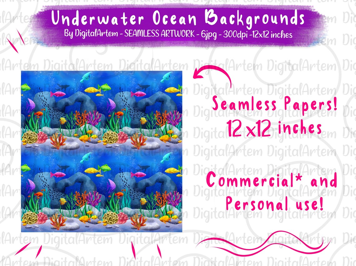 Underwater Ocean Backgrounds Underwater Digital Papers - Etsy