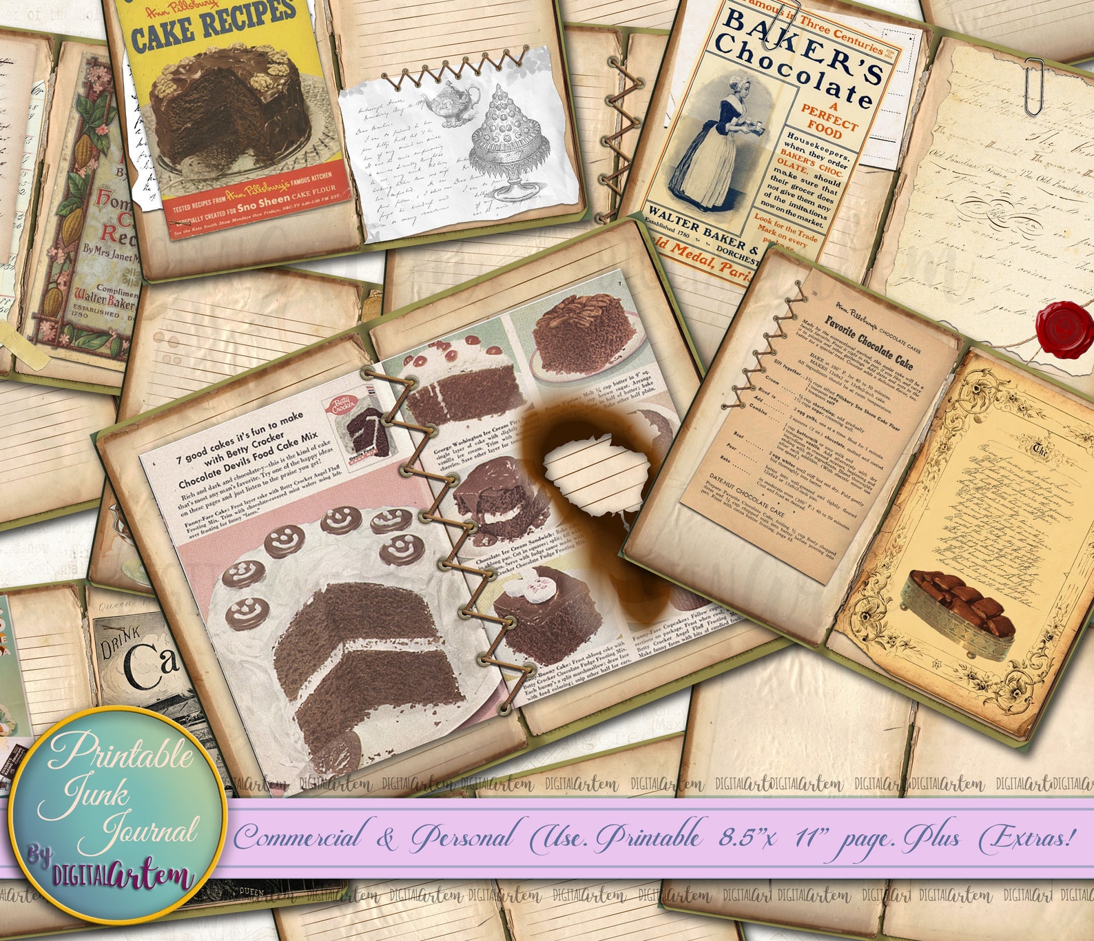 Printable Junk Journal Kit Chocolate Junk Journal Printable | Etsy