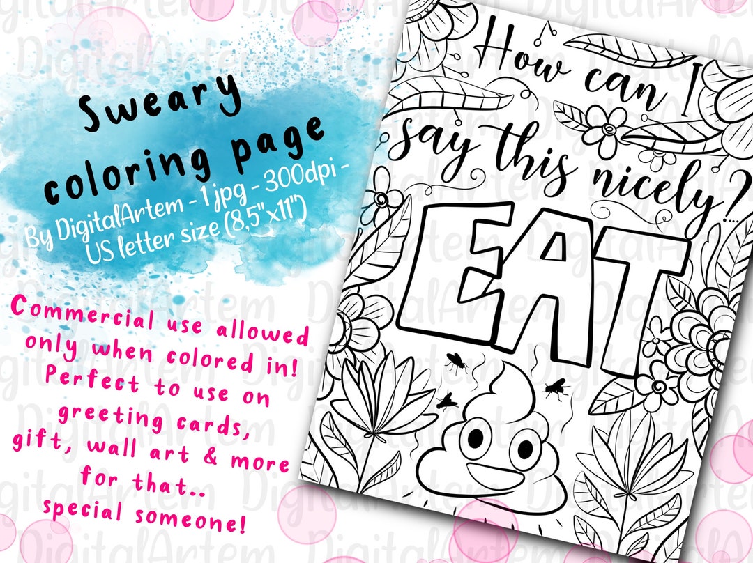 Sweary Coloring Pages - Swear Coloring Page - Coloring Pages Commercial ...