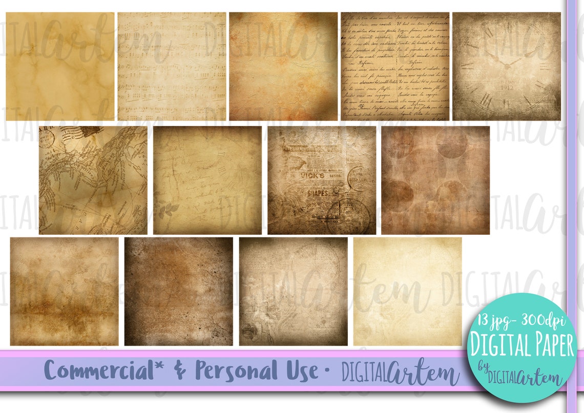 Grunge Digital Paper Vintage Digital Paper Vintage | Etsy