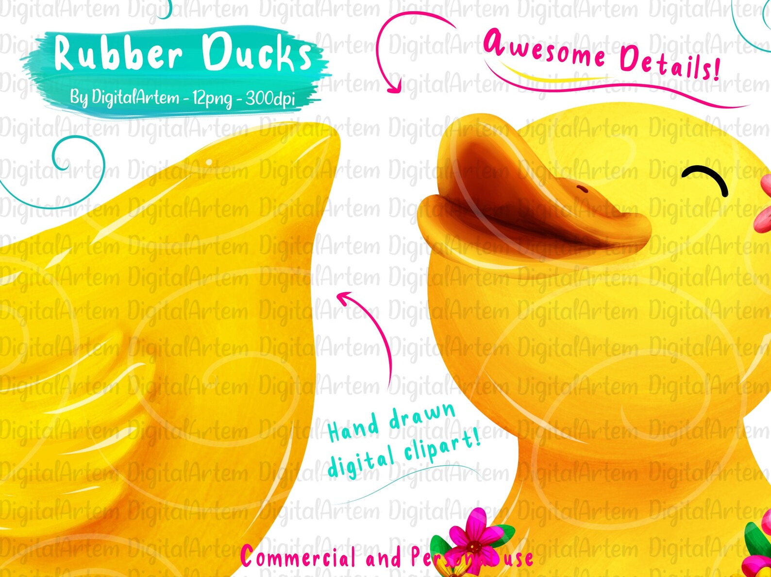 Rubber Ducks Clipart - Yellow Ducks Clipart- Cute Rubber Ducks Clipart ...
