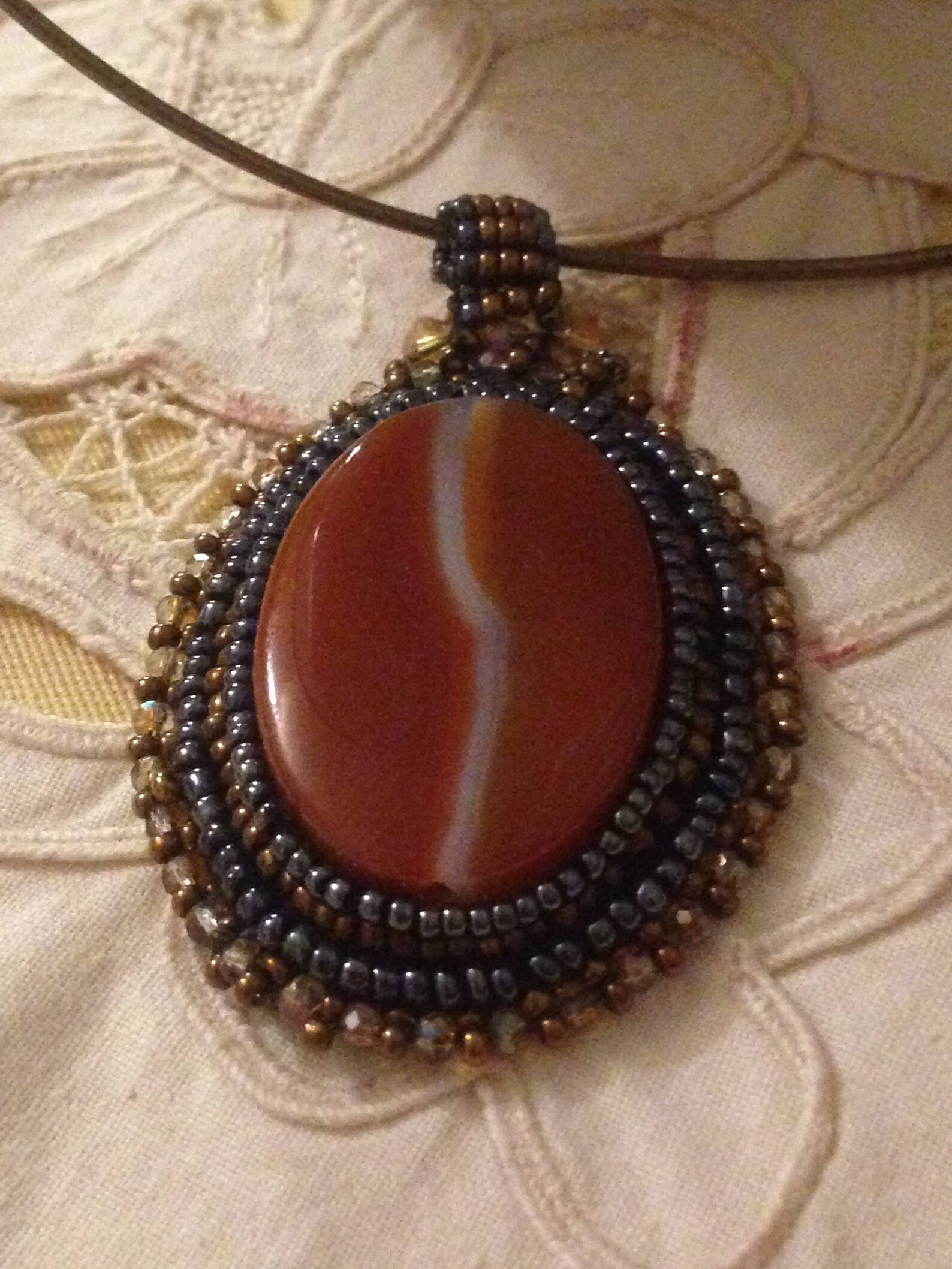 Agate Stone Pendant Necklace - Etsy