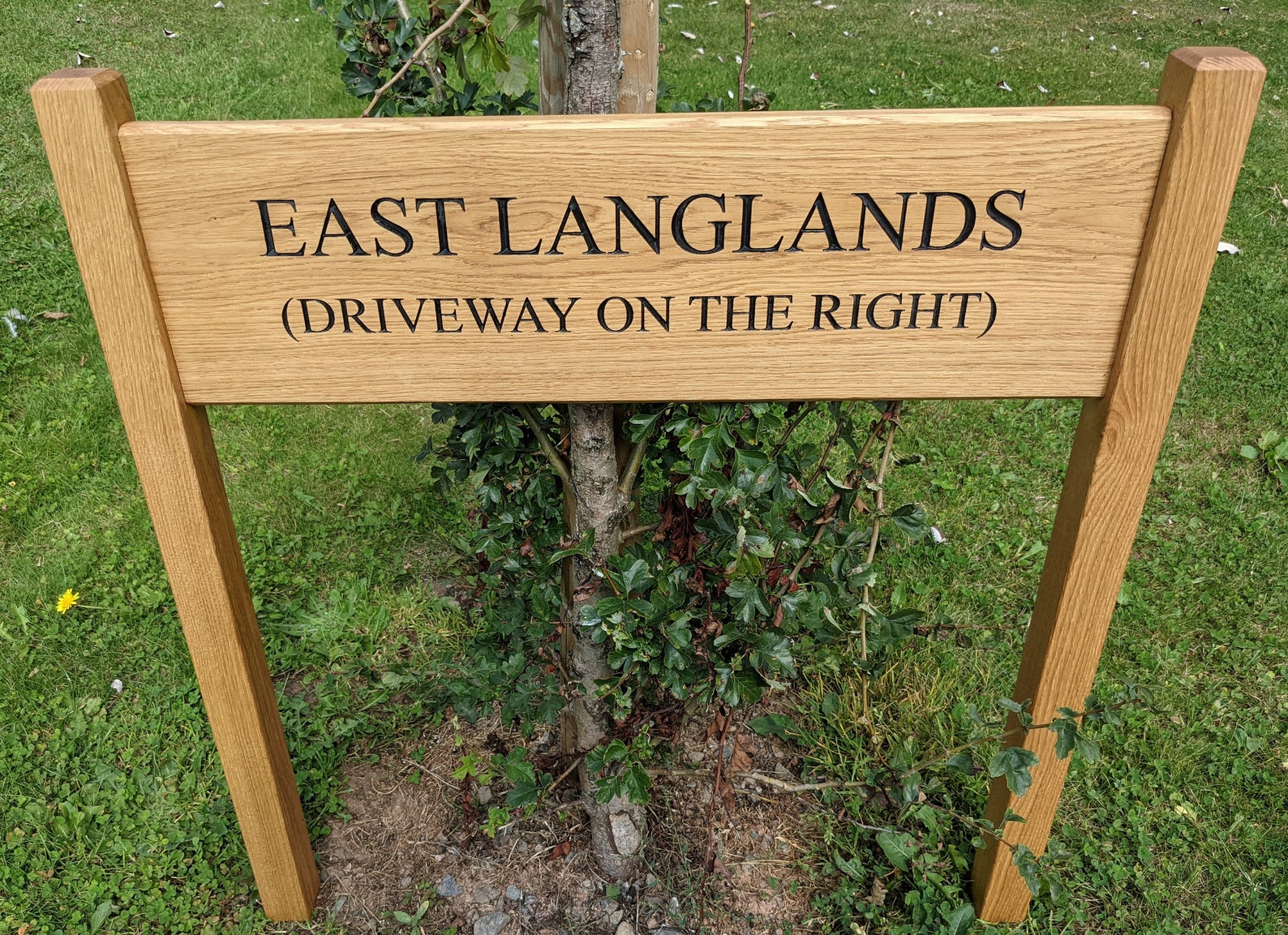 Personalised Oak Wooden Driveway Home House Address Sign With - Etsy UK