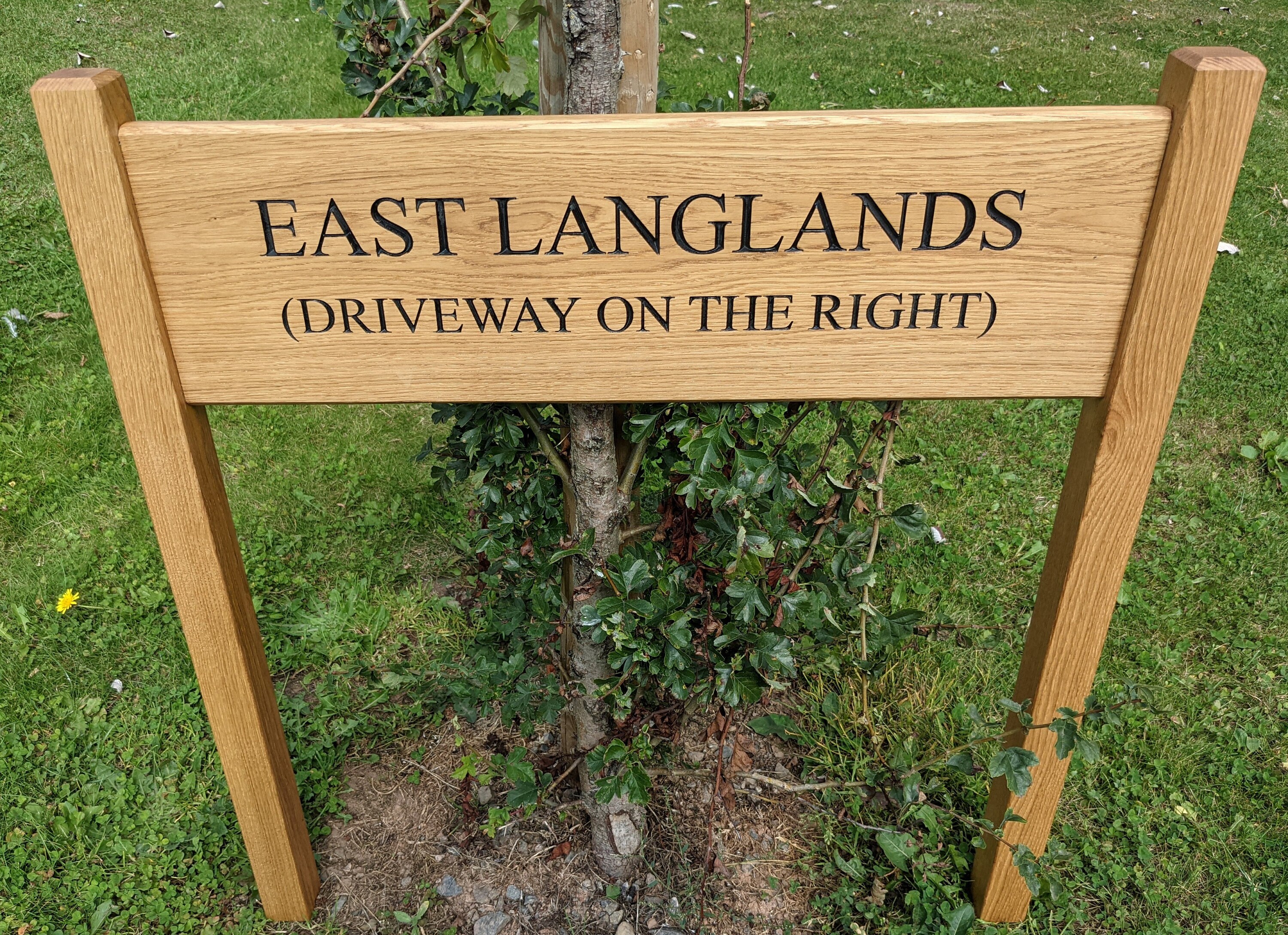 Personalised Oak Wooden Driveway Home House Address Sign With - Etsy UK