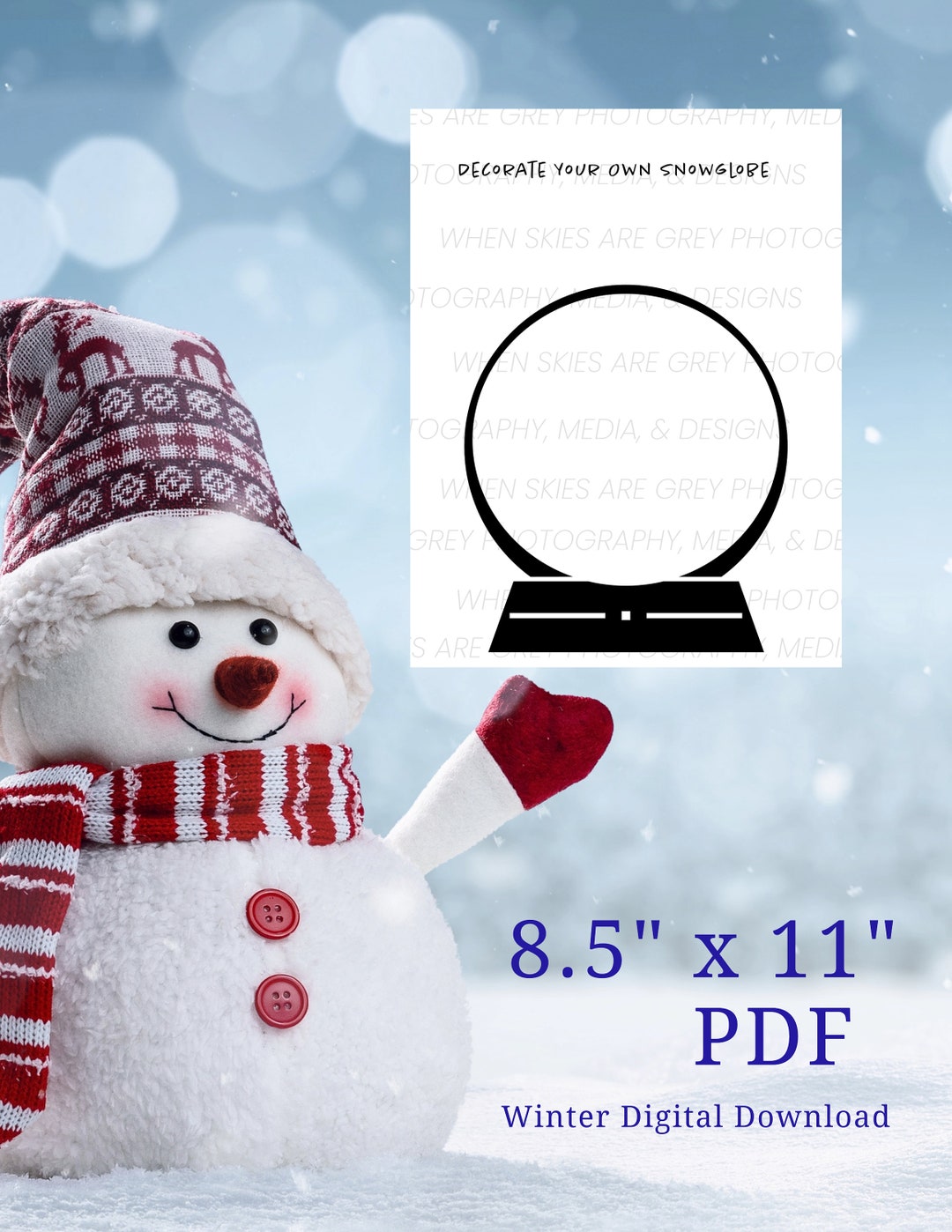 Printable Decorate Your Snow Globe, Snow Globe Craft, Winter Classroom ...
