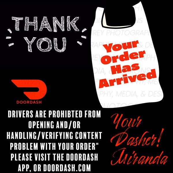 Set of 12 Doordash Delivery Sticker Set Grubhub Delivery Sticker Set ...