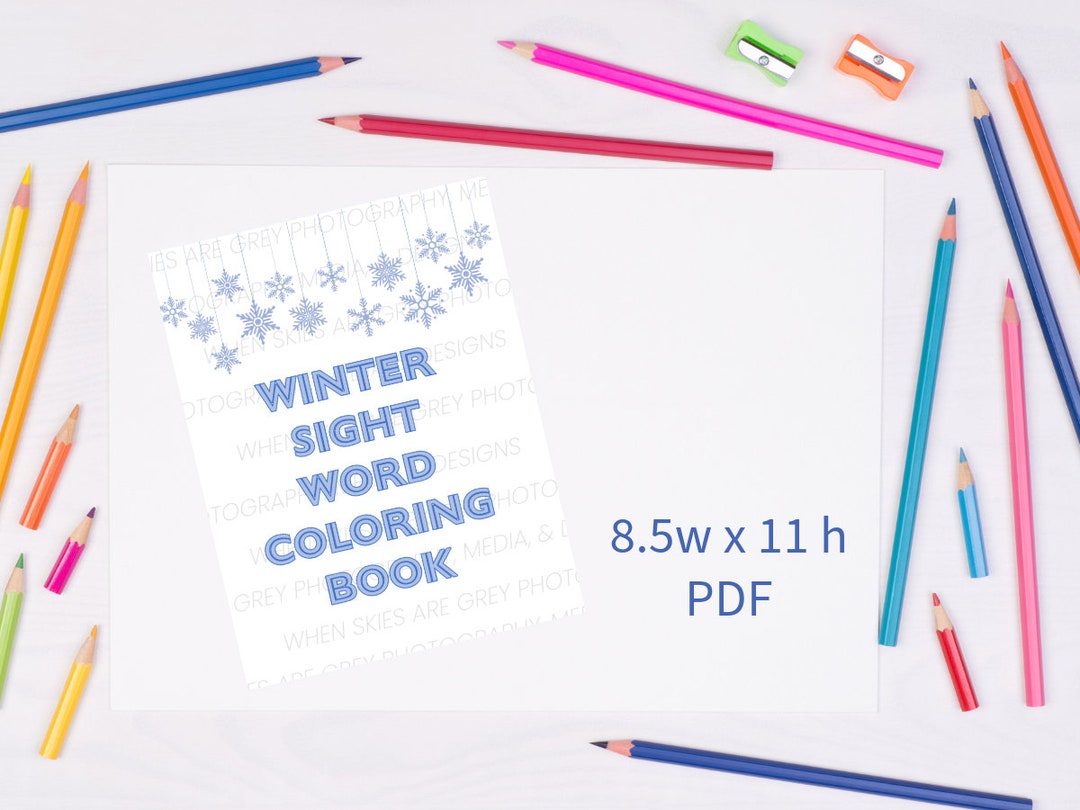 Winter Coloring Pages, Sight Word Winter Printable, Instant Download ...