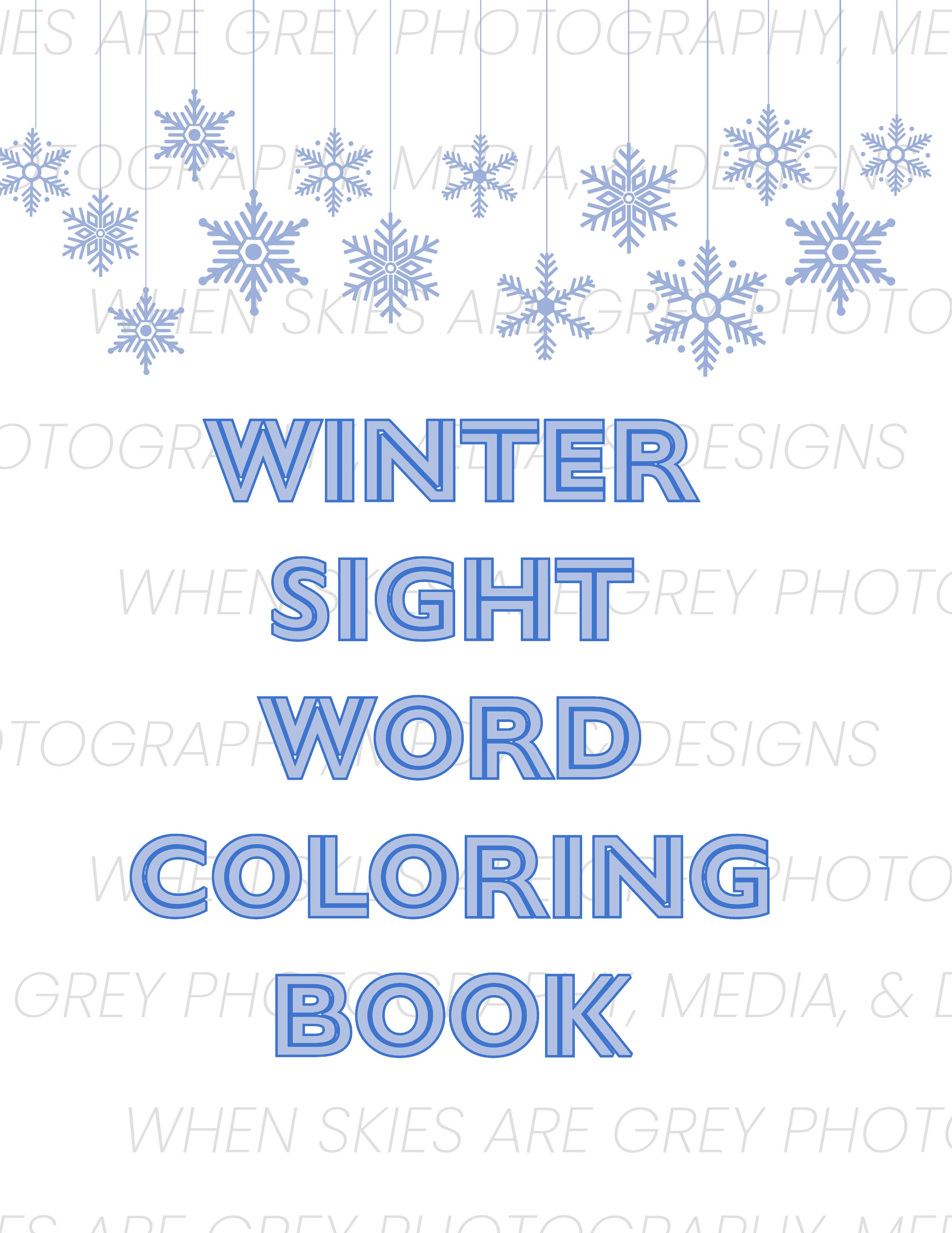 Winter Coloring Pages, Sight Word Winter Printable, Instant Download ...