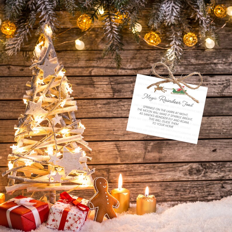 Printable Magic Reindeer Food Label Tag, Christmas Gift Tag, Reindeer ...