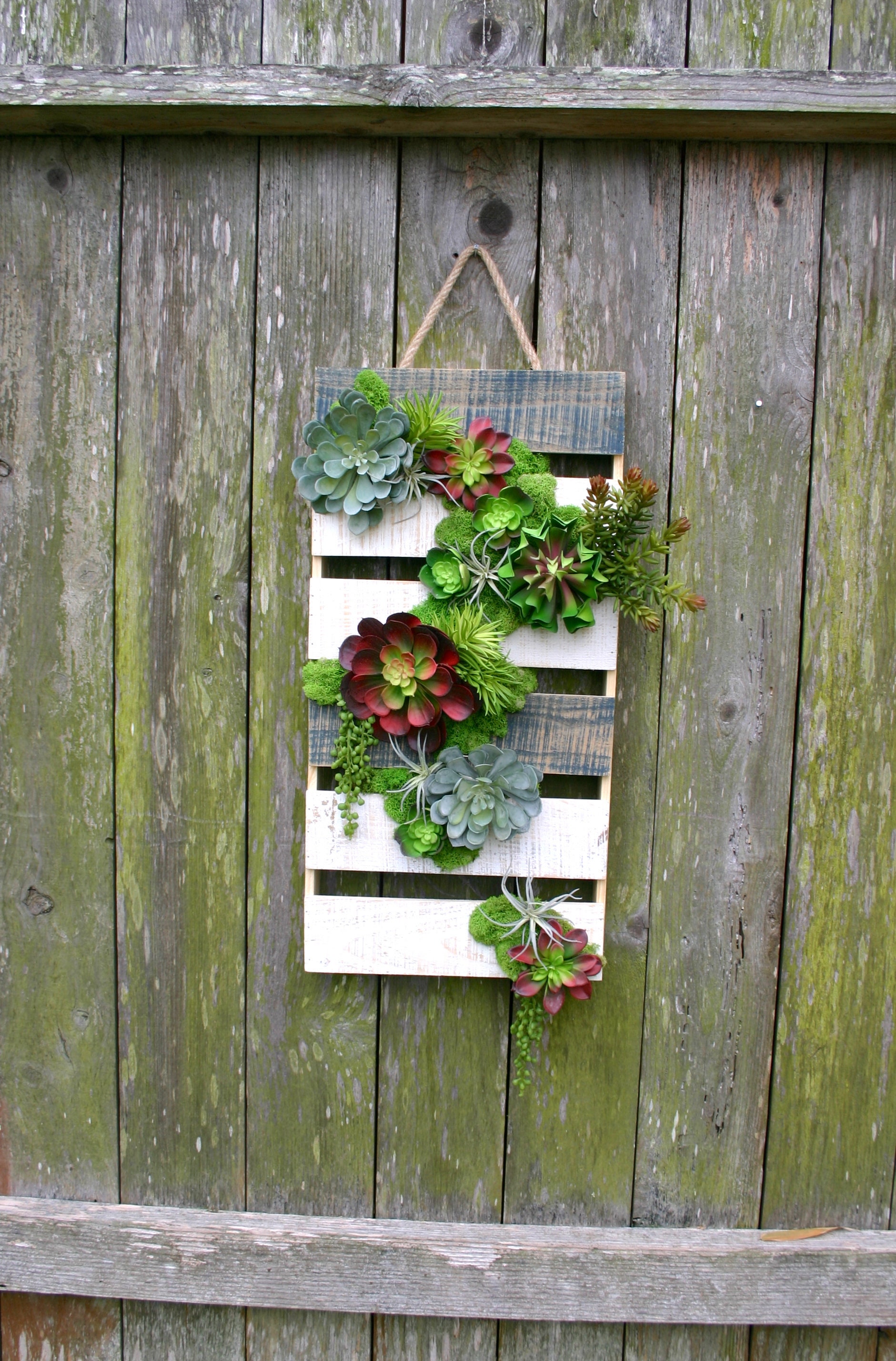 Succulent Arrangement, Faux Succulent Pallet Wall Hanging, Large ...