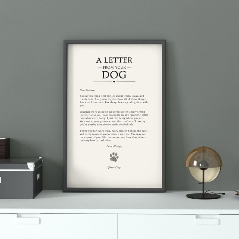 Letter From Your Dog Best Friend Edition Printable Wall Art, Dog Lover ...