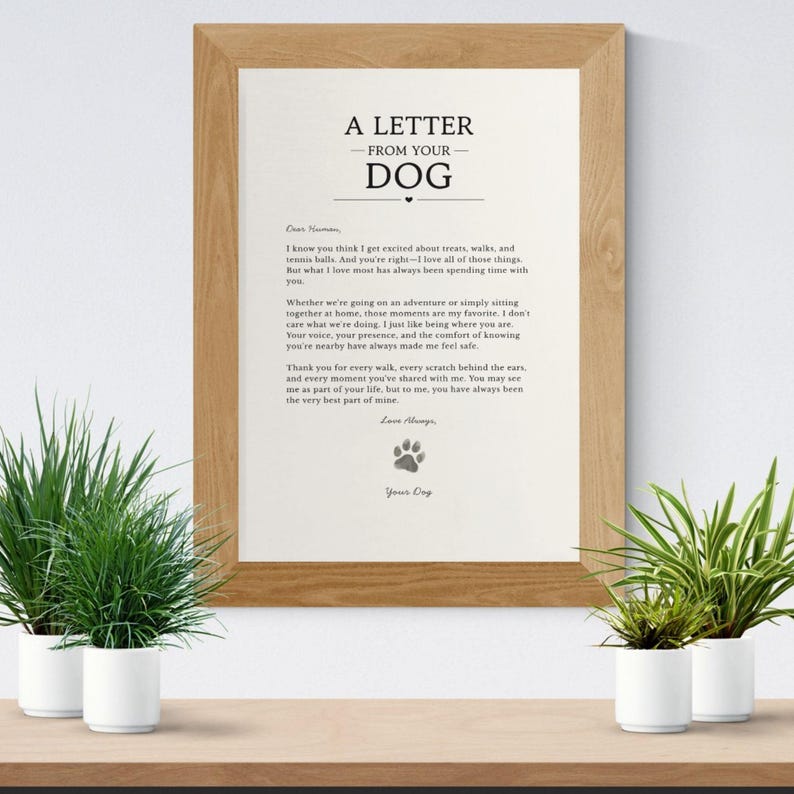 Letter From Your Dog Best Friend Edition Printable Wall Art, Dog Lover ...