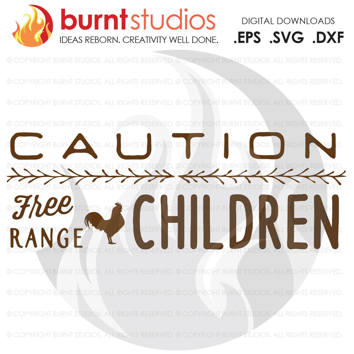 SVG Cutting File Caution Free Range Children Chicken Hen | Etsy
