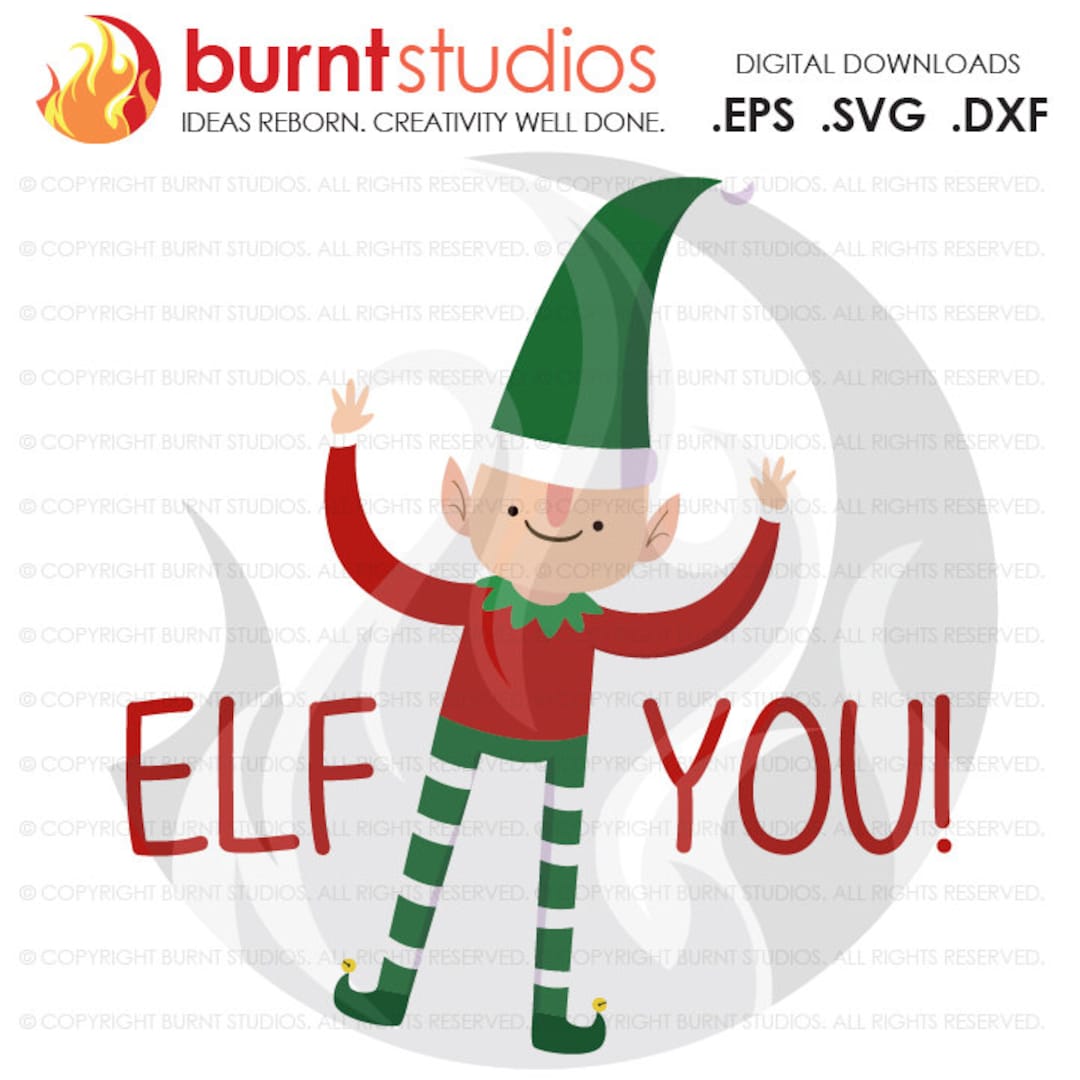 Digital File, Elf You!, F You, Present Gift Holidays Christmas Xmas ...