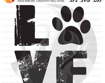Digital File Love Dogs Dog Paw Print Design Download Svg | Etsy