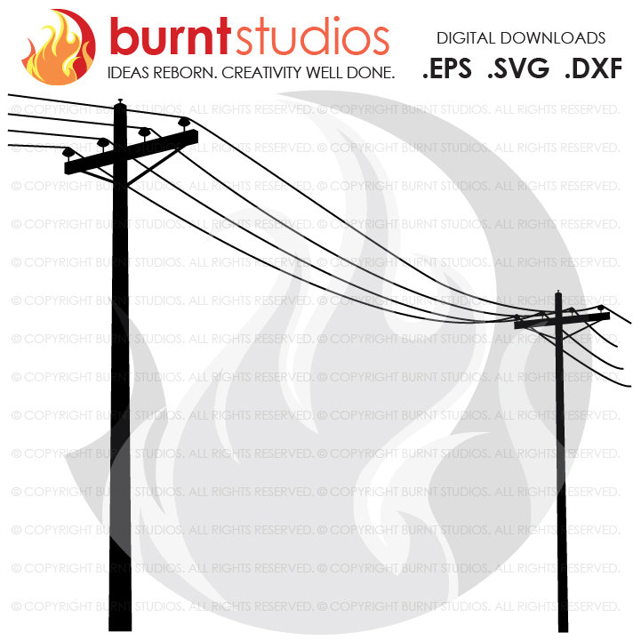 SVG Cutting File Power Lines Lines Only SVG Power Lineman - Etsy