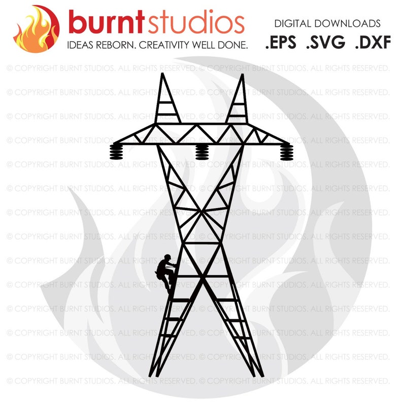 SVG Cutting File, Transmission Tower Lineman, United States of America ...