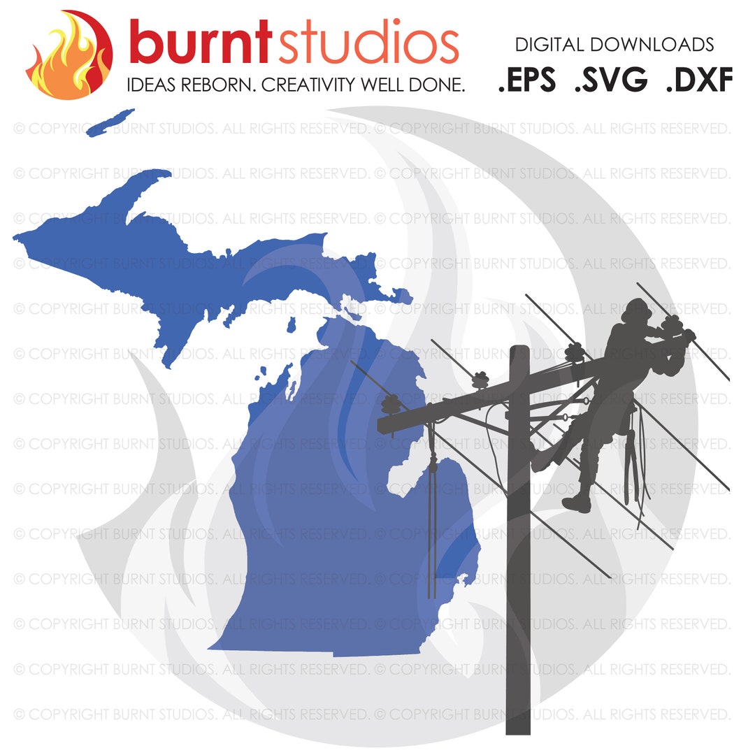 Digital File, Michigan, MI, Lineman, Linemen, Power, Climbing Hooks ...