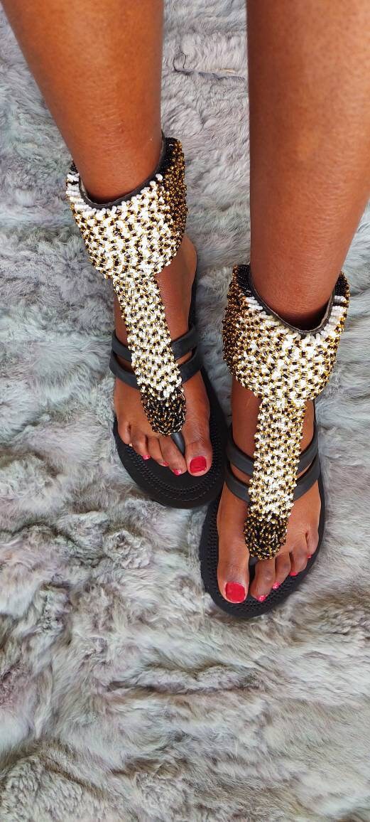 African Sandalsbeaded Leather Sandalsmasai Sandals for - Etsy