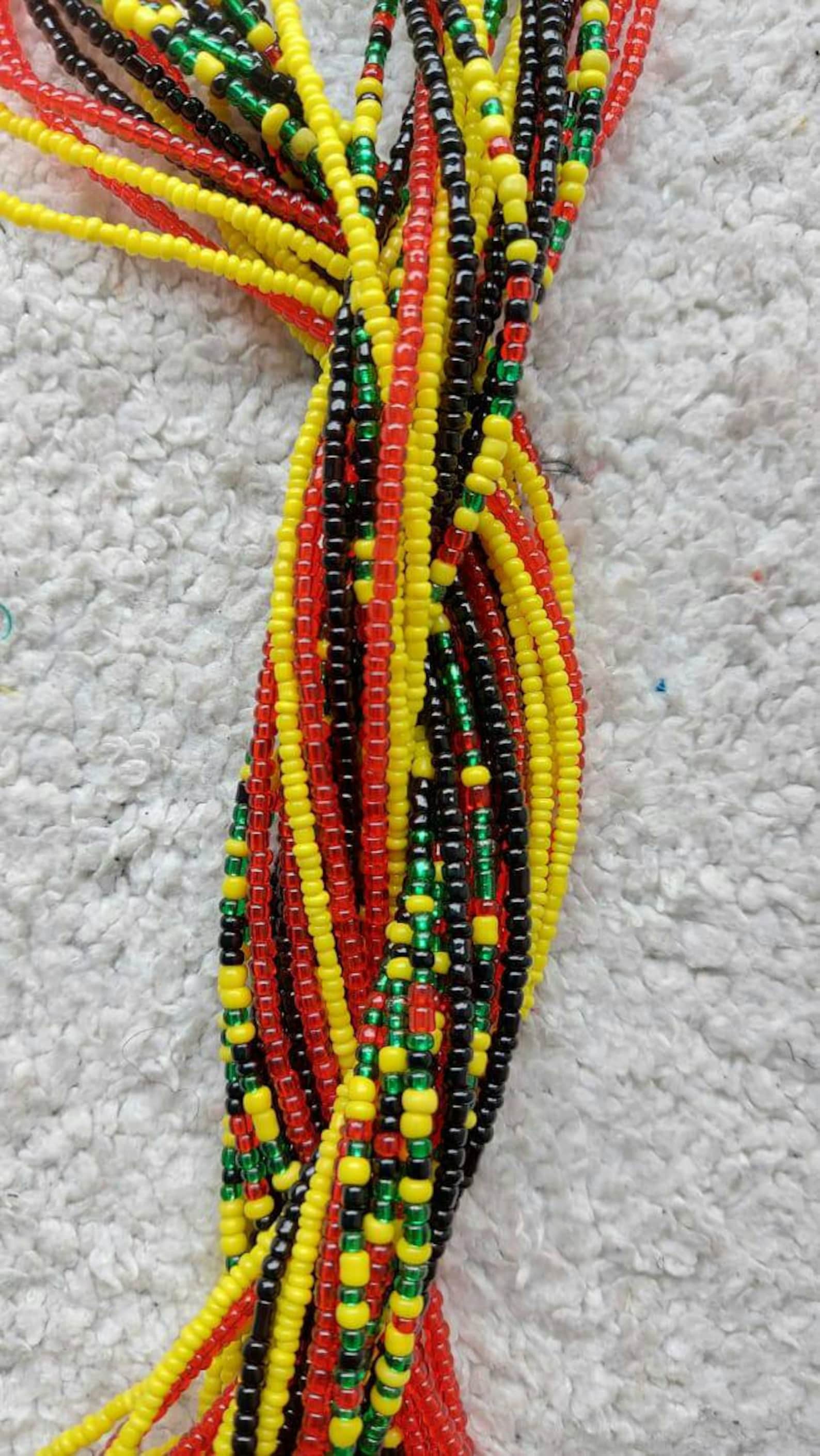 Wholesale Rasta Beaded Waistbeadsrastafarian Color | Etsy