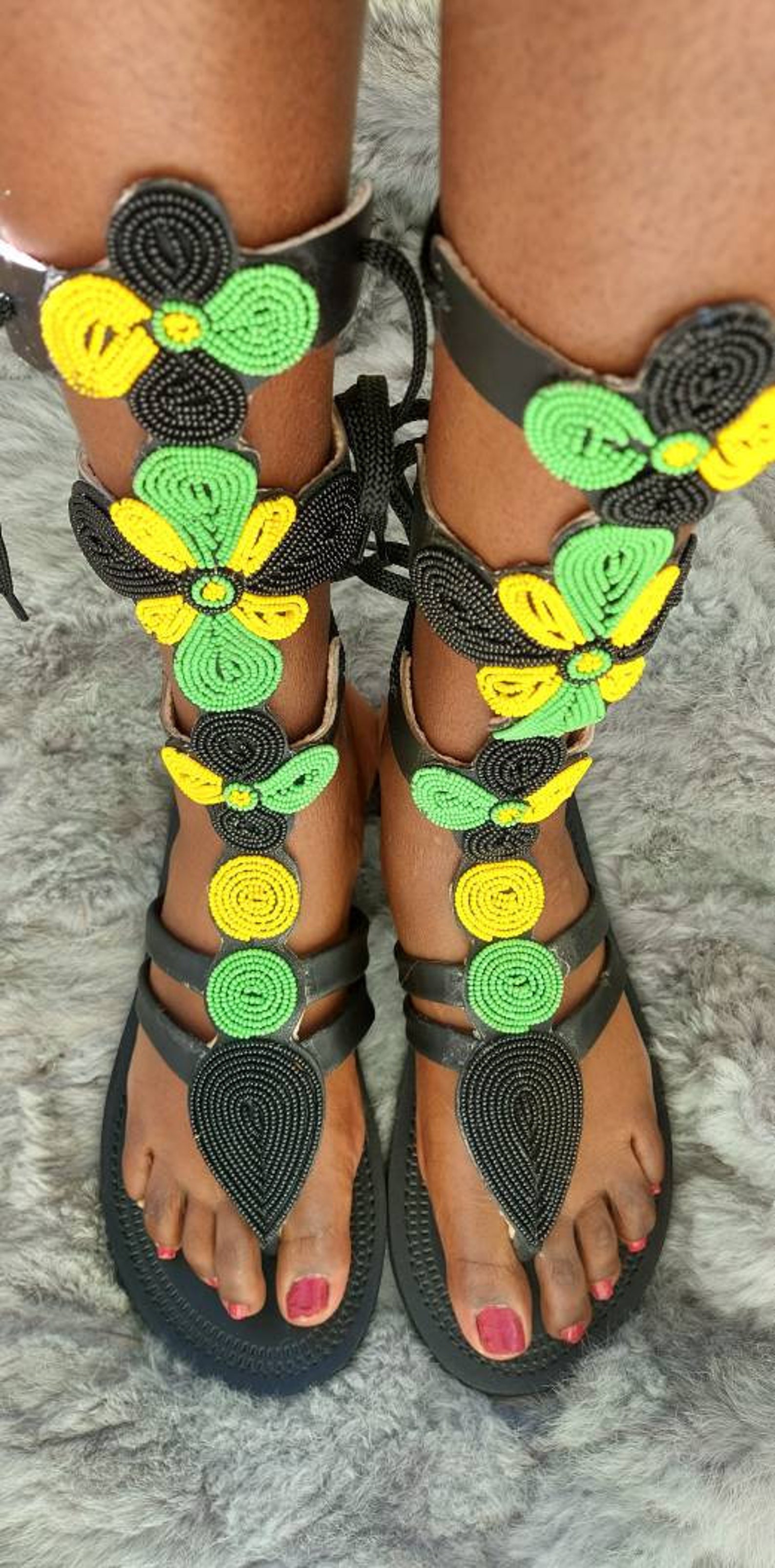 African sandals maasai sandalsblack leather sandalsTribal | Etsy