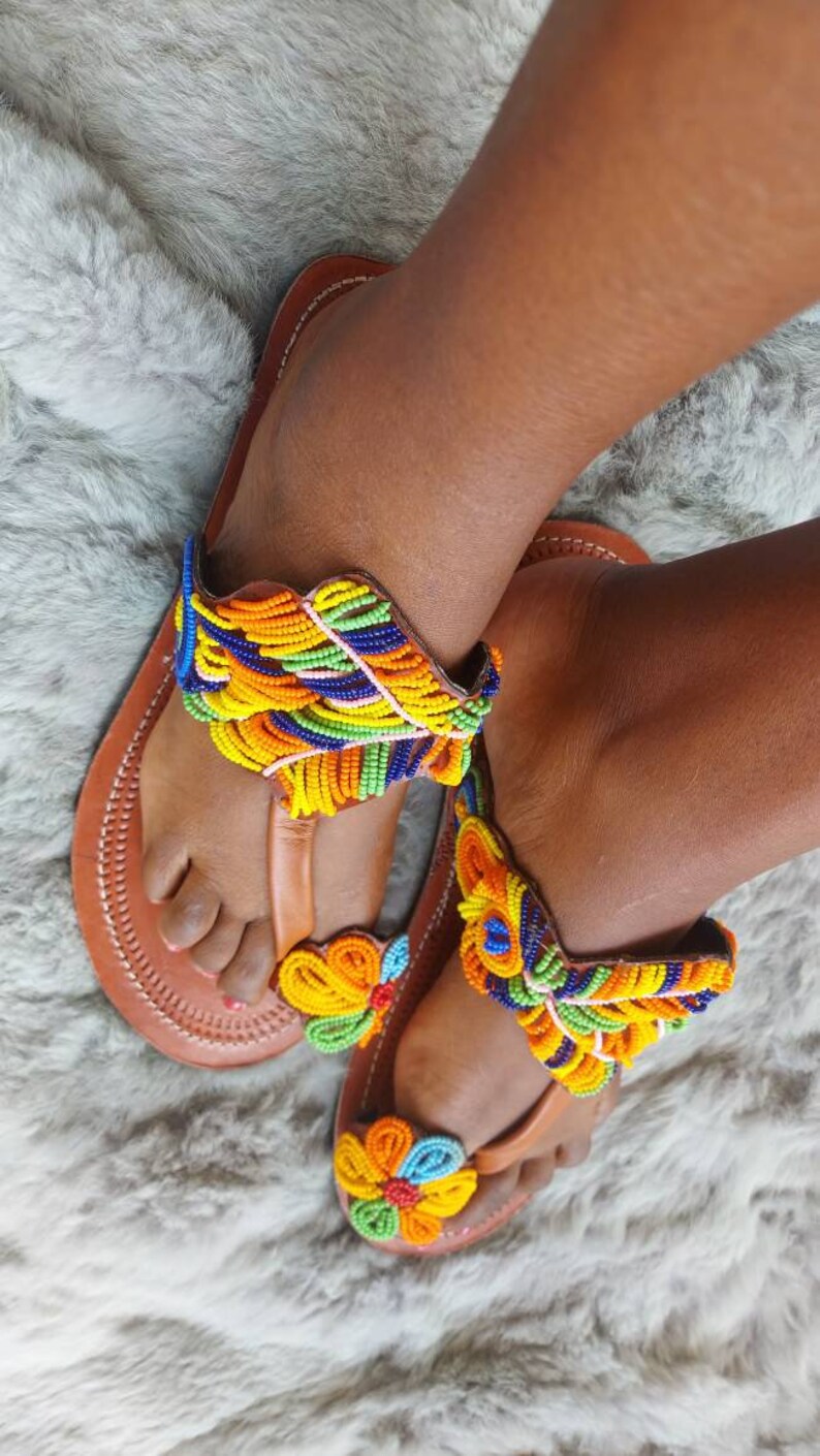 African Sandalssandalsmaasai Sandalsafrican Beaded - Etsy