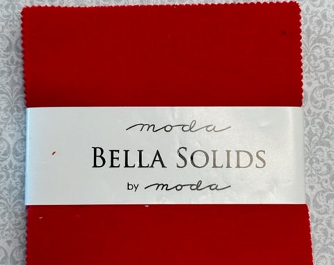Bella Solid - Charm Pack - by Moda Fabric Red # 9900PP-16 - Etsy