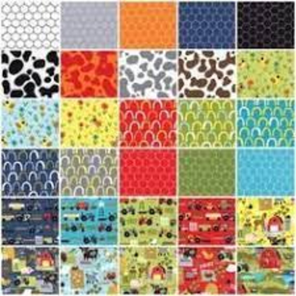 Oink A Doodle Moo - Charm Pack - by Jenn Ski for Moda Fabric - Etsy